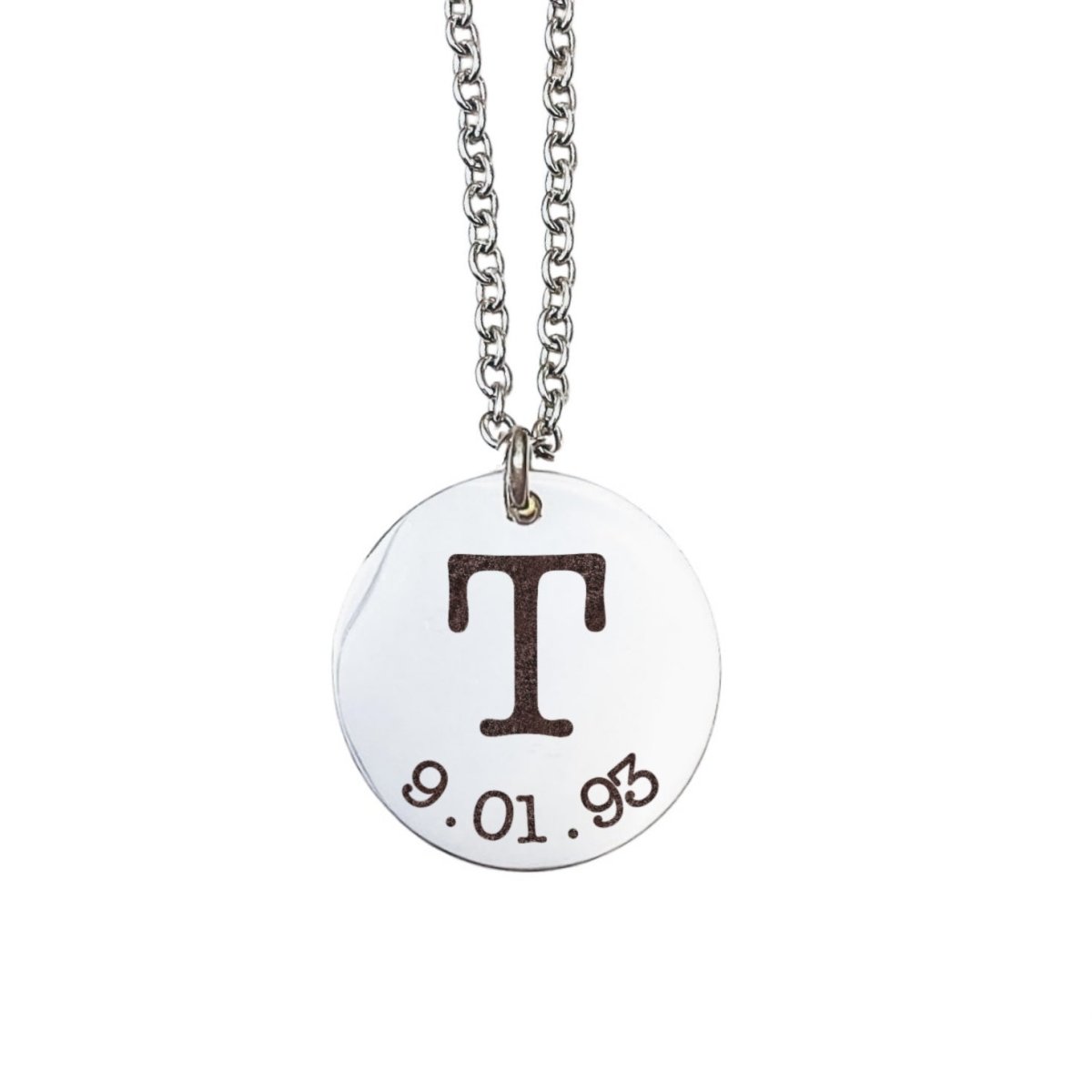 Personalised initial and date necklace store